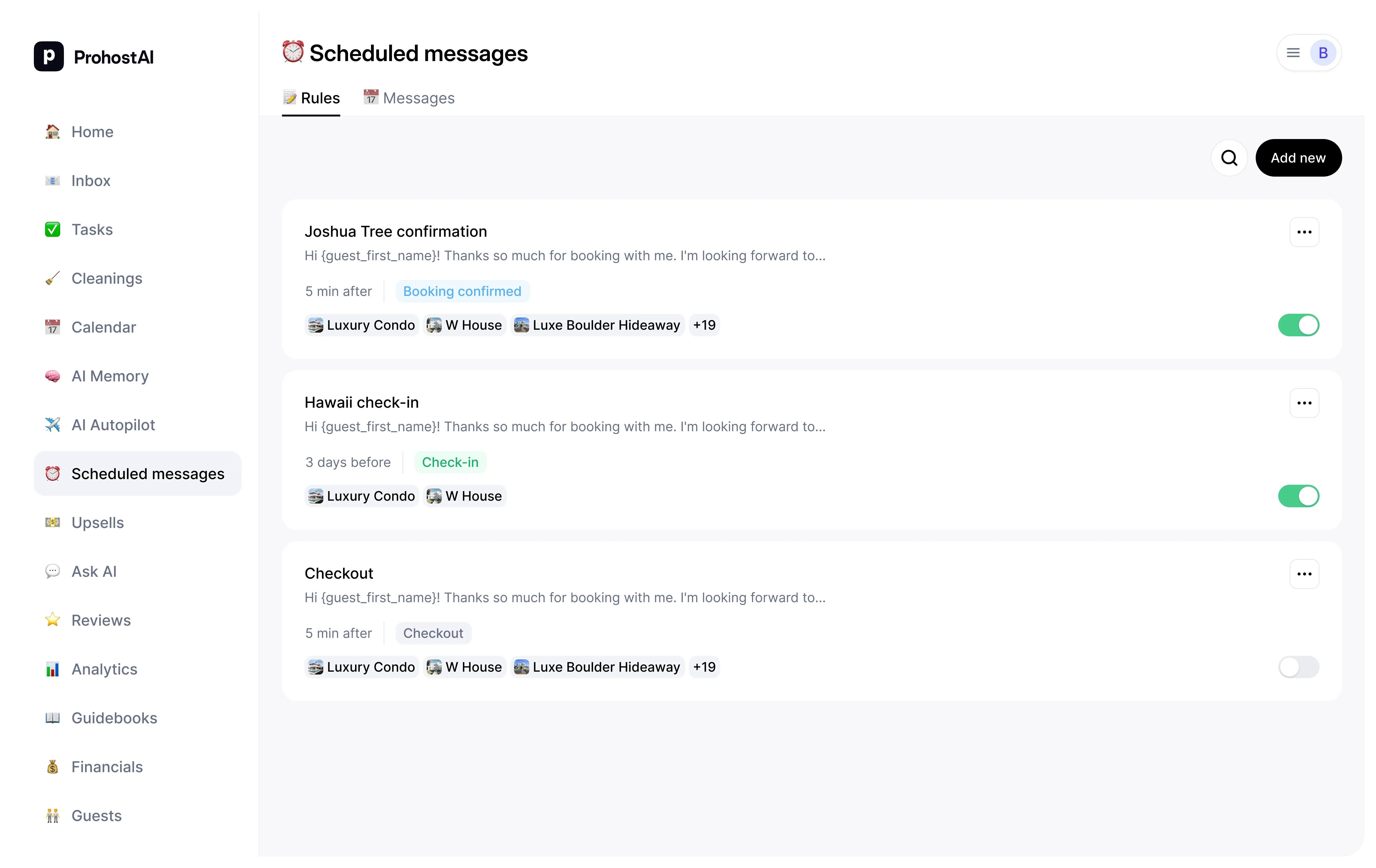 Scheduled Messages - Automate Guest Communication | ProhostAI